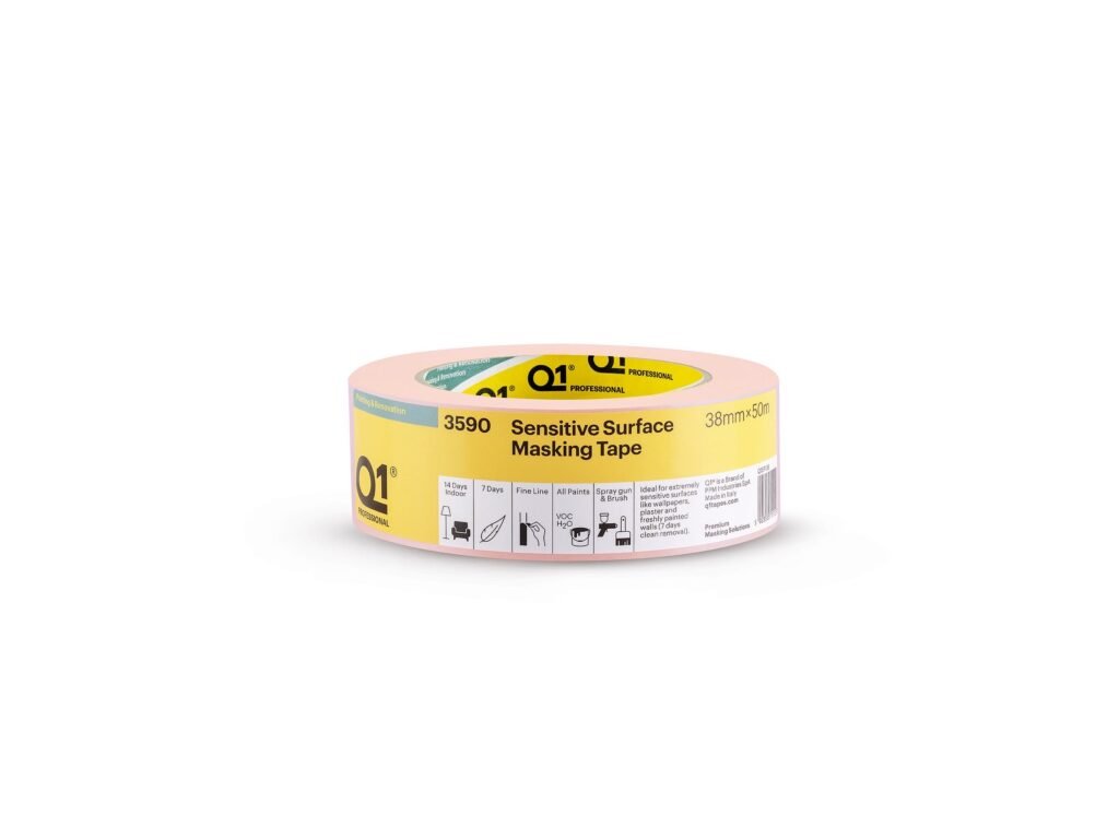 Q1 Pink Sensitive Surface Masking Tape 38mm - Pentura Pro Paint